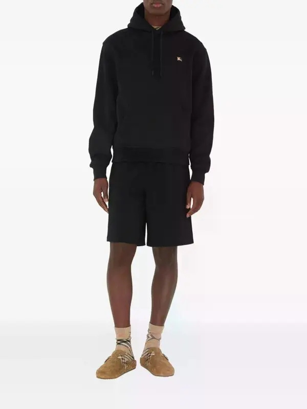 Burberry Equestrian Knight-stitch Hoodie - Black