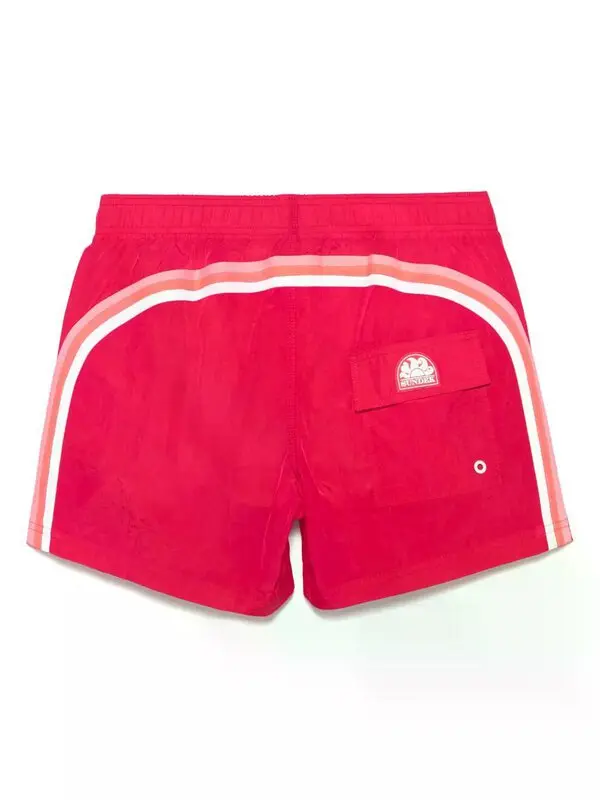 Sundek Stripe-Detailing Swim Shorts Pink Editorialist