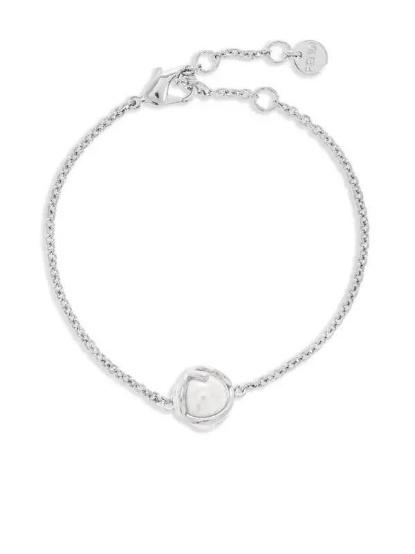 Fendi Pearl-embellished Bracelet - Silver