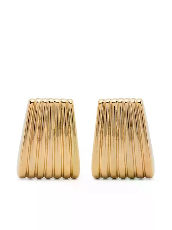 HEAVEN MAYHEM Ribbed Stud Earrings - Gold