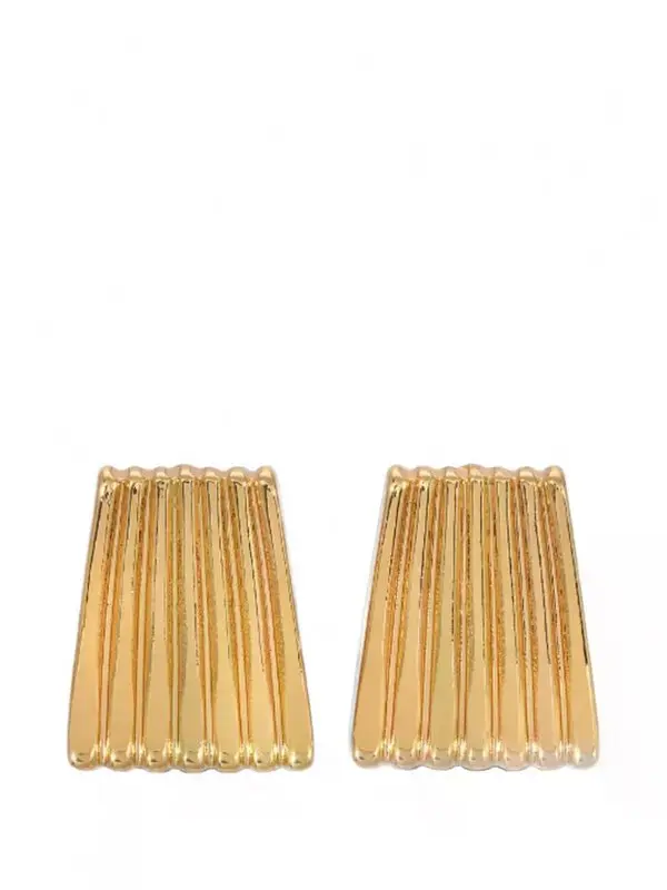 HEAVEN MAYHEM Ribbed Stud Earrings - Gold
