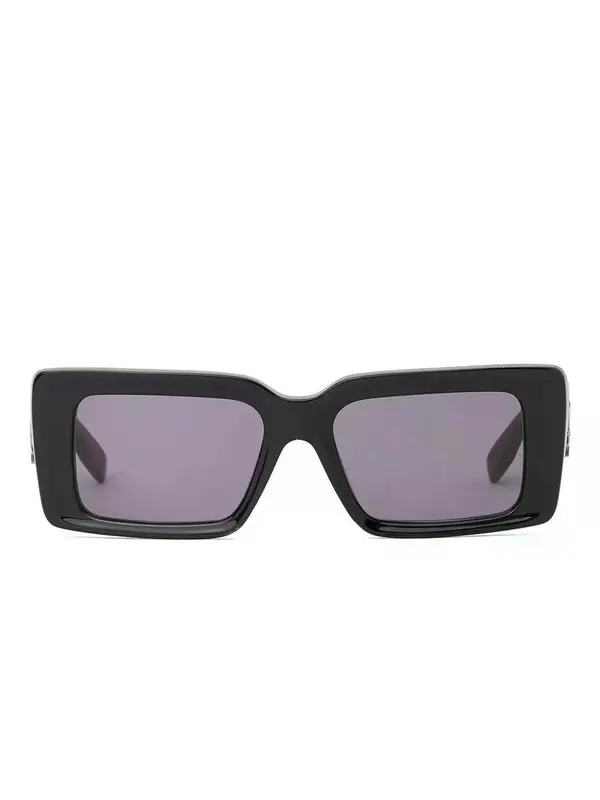 Karl Lagerfeld Cut-out Signature Rectangle Sunglasses - Black
