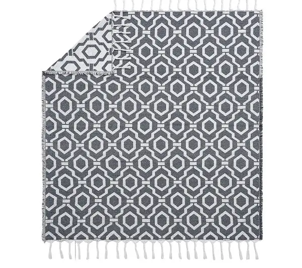 Dee Ocleppo Woven Jacquard Fringed Throw