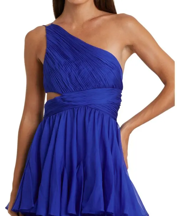 Mac Duggal One-shoulder Tiered Chiffon Gown