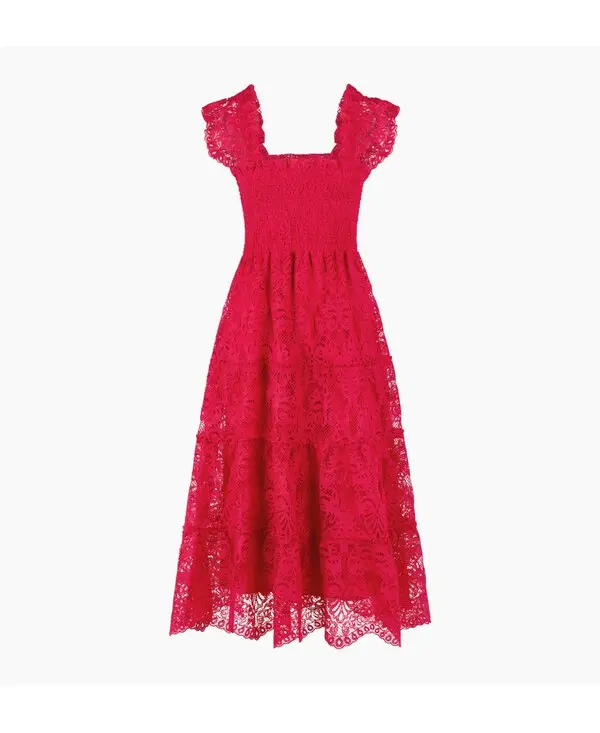 Hill House Home The Ellie Nap Dress - Cerise Lace | Editorialist