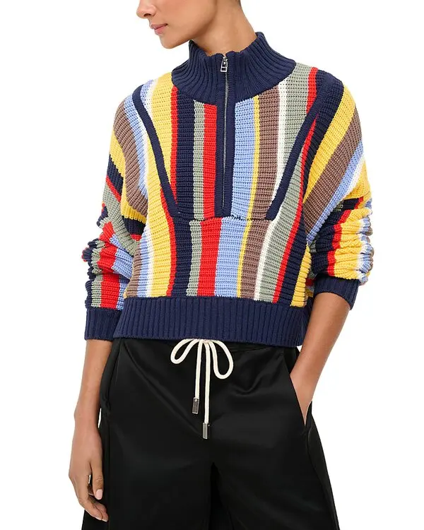 Staud Hampton Cropped Pullover - Montauk Stripe