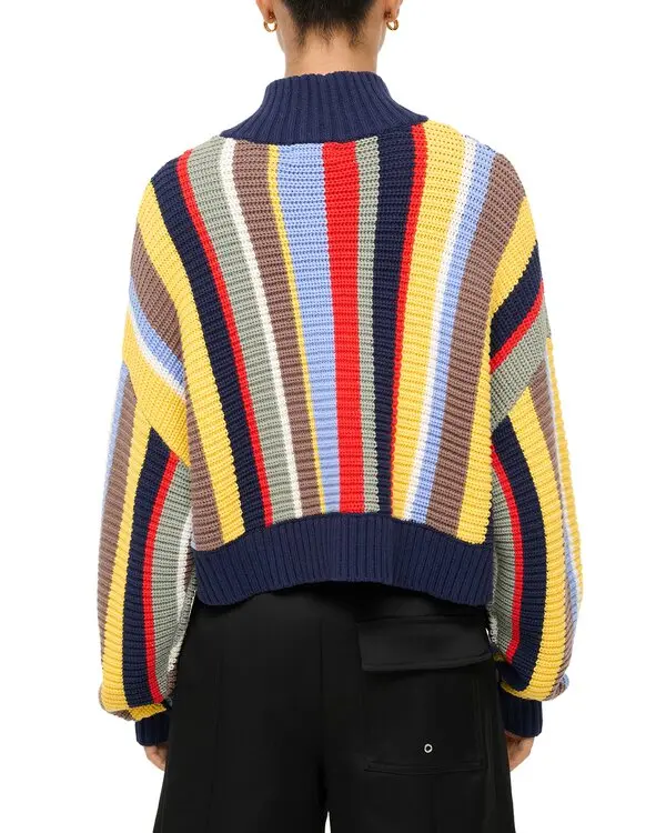 Staud Hampton Cropped Pullover - Montauk Stripe