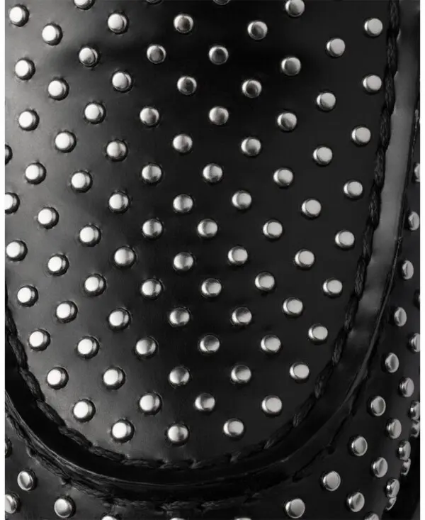 Prada Studded Brushed Leather Mules