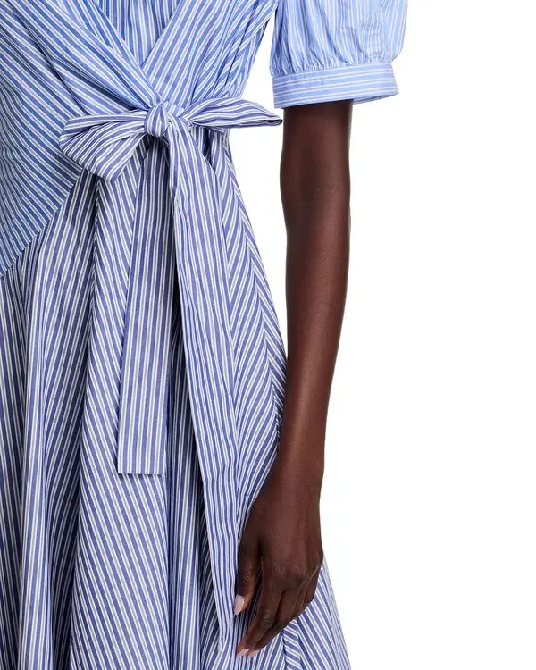Gracia Striped Side Tie Short Sleeve Dress