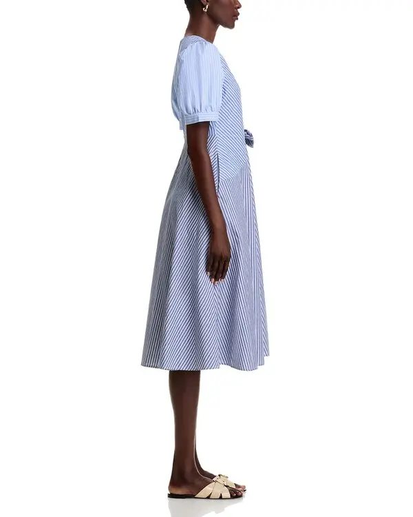 Gracia Striped Side Tie Short Sleeve Dress