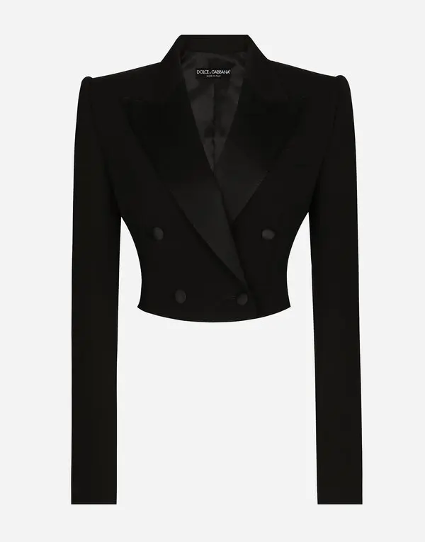 Dolce & Gabbana Short Double-breasted Wool Gabardine Tuxedo Jacket