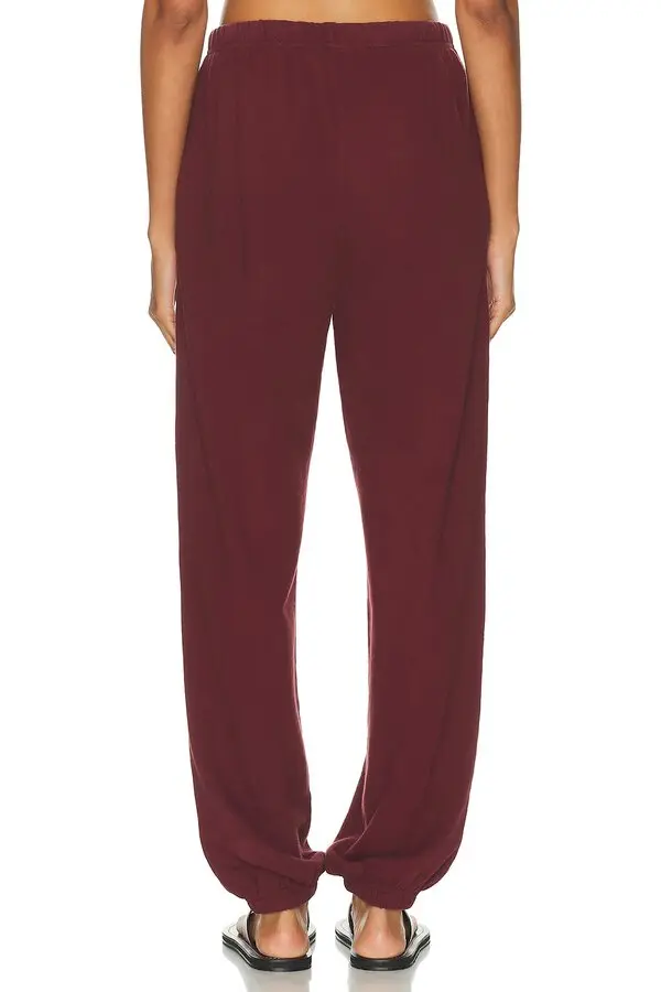 Eterne Boyfriend Lightweight French Terry Pocket Sweatpant - Oxblood