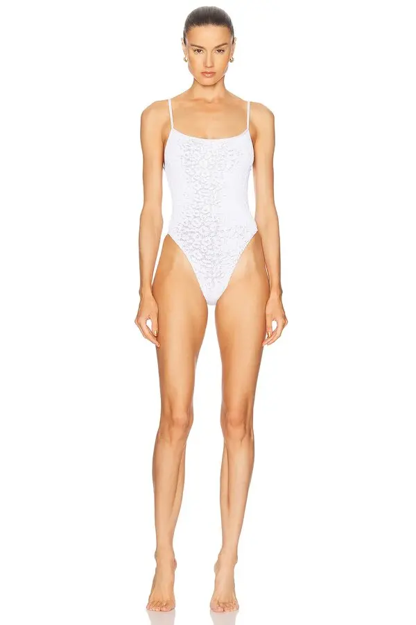 Bond Eye Low Palace One Piece Swimsuit - White Leopard Two Tone