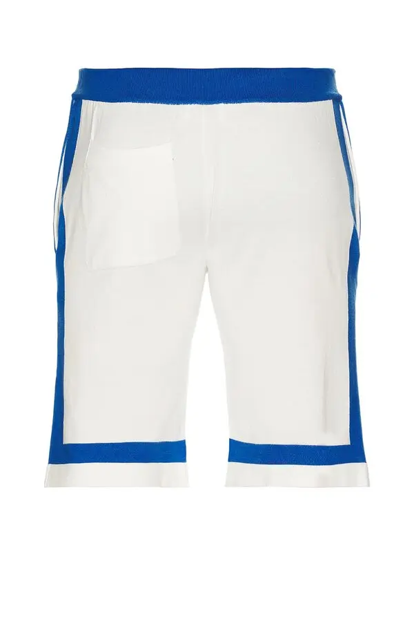 BLUE SKY INN Paneled Knit Shorts - White & Blue