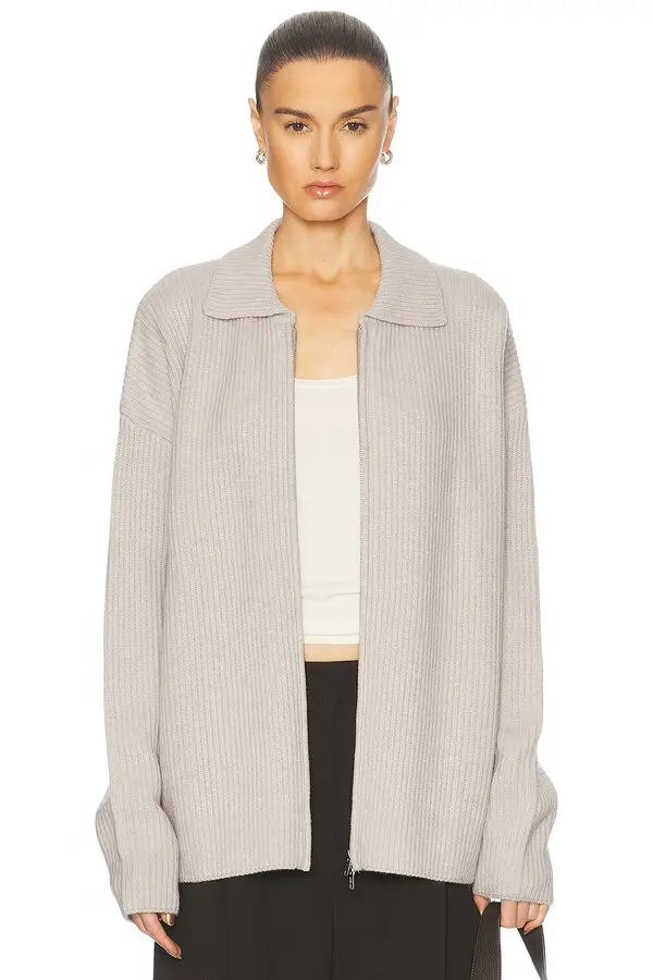 AYA MUSE Cashmere Collared Zip Up