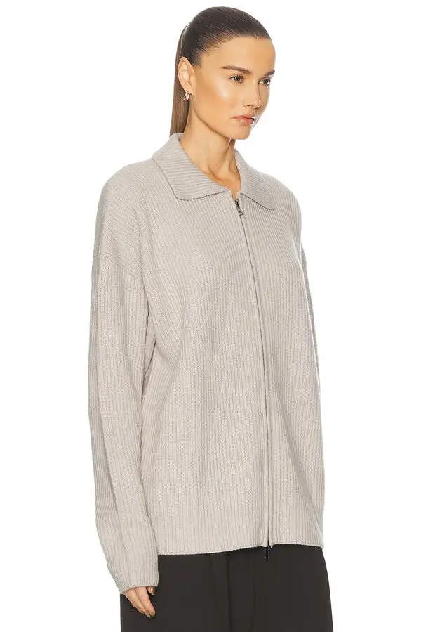 AYA MUSE Cashmere Collared Zip Up