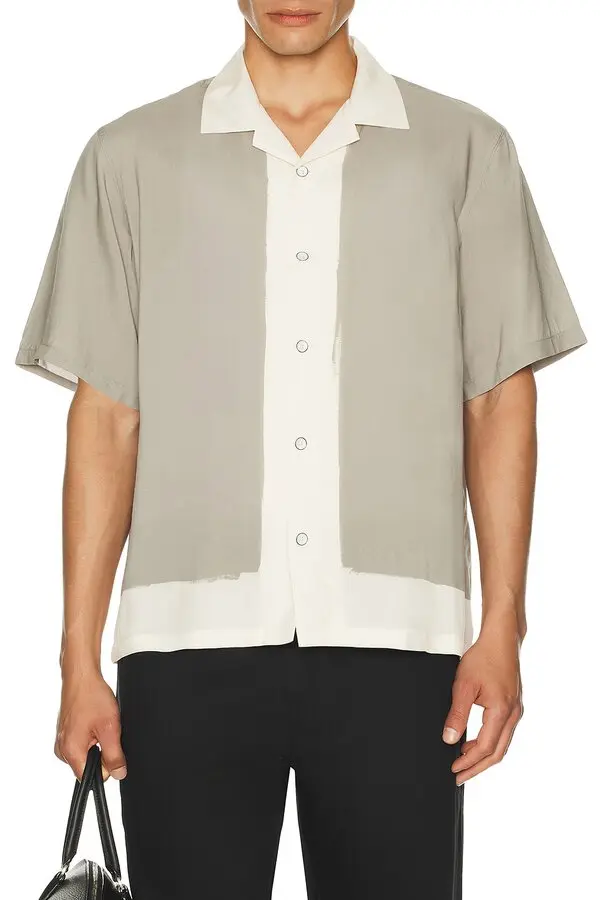 Rag & Bone Printed Avery Vacation Shirt In Grey