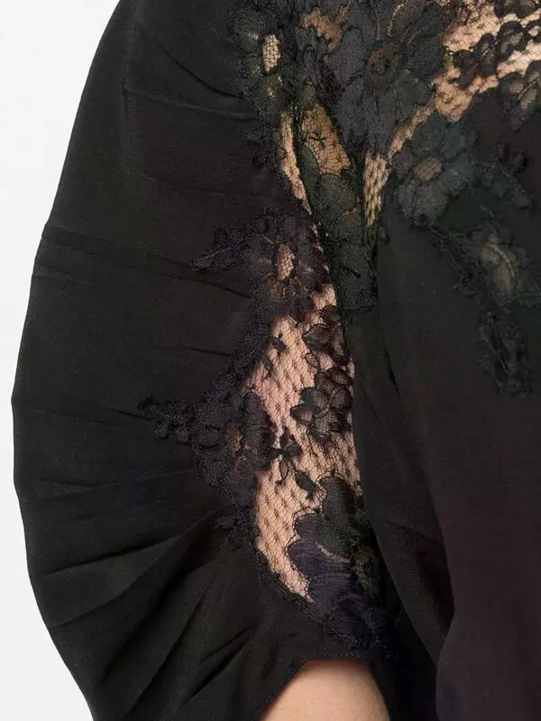 Prada Lace-panel Silk Blouse