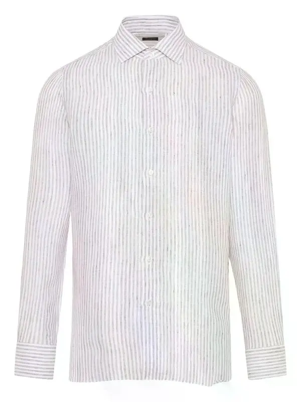 FINAMORE 1925 Striped Shirt - Brown