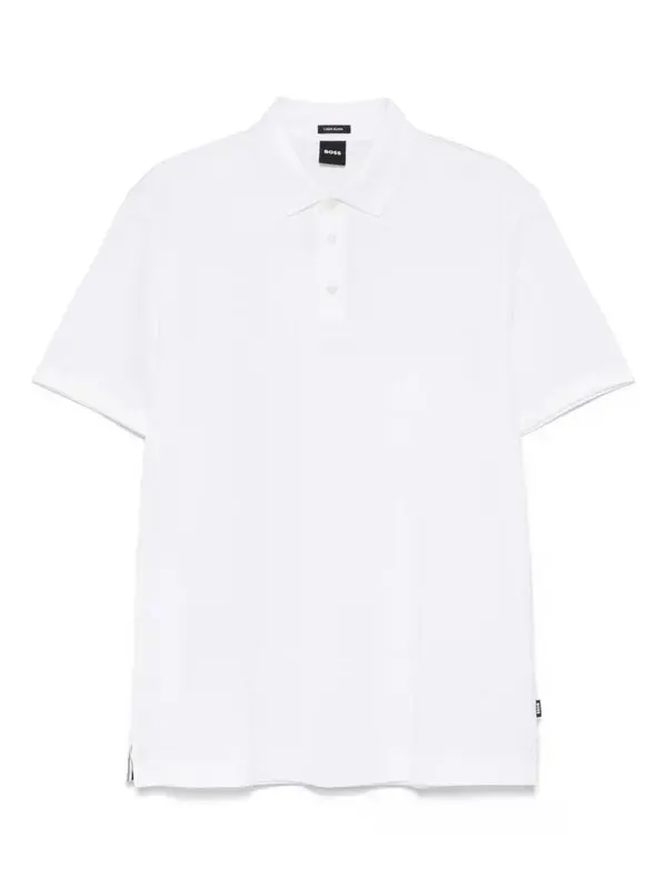 BOSS Slub-texture Polo Shirt - White