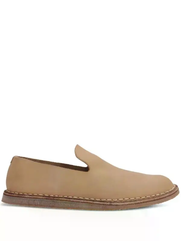 Brown Leather Slip-On Loafers Minimalist Design L.L. Bean | Shoes | Ll Bean Brown Leather Slipon Loafers  main image 2