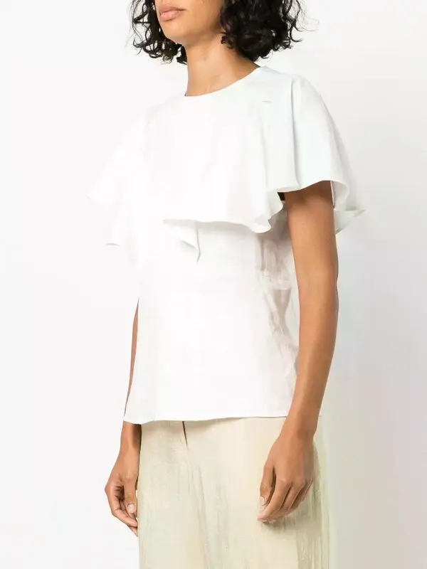 Chloé Linen Flutter Sleeve Top