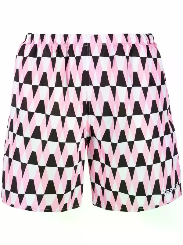 YES I AM Geometric-print Swim Shorts - Pink