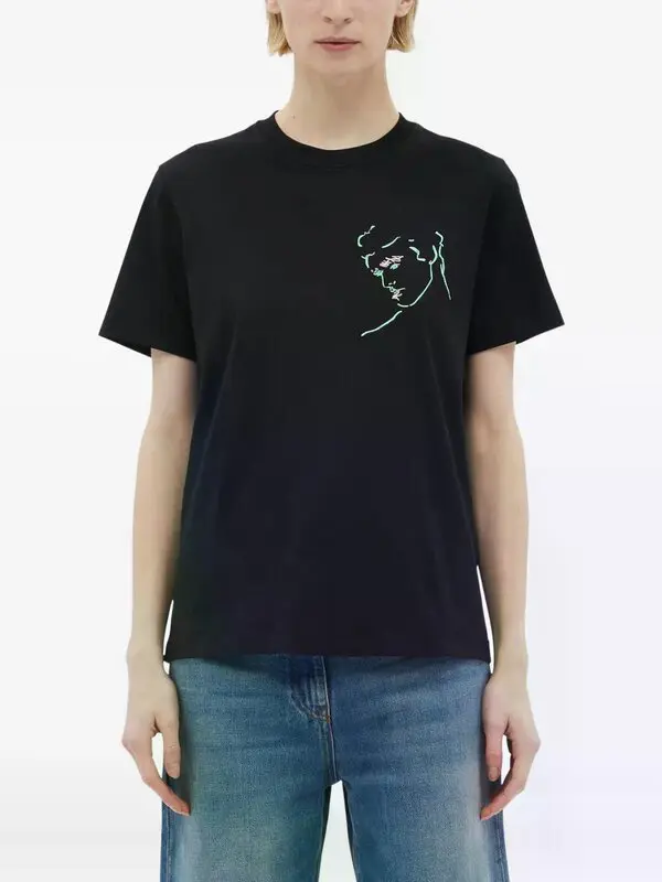 MSGM Embroidered-motif T-shirt