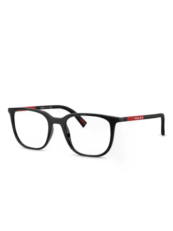 Prada Logo-print Square Frame Glasses - Black