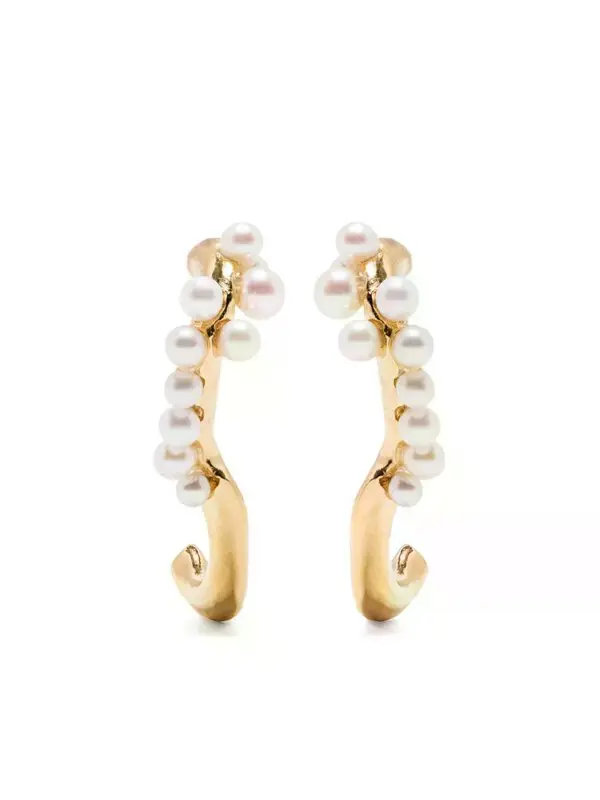 BEATRIZ PALACIOS Pearled Wave Earrings