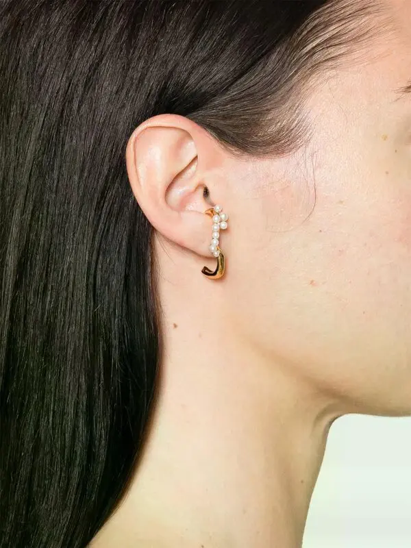 BEATRIZ PALACIOS Pearled Wave Earrings