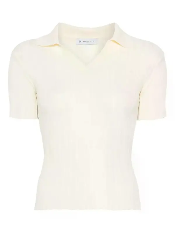 MANUEL RITZ Ribbed T-shirt - Neutrals