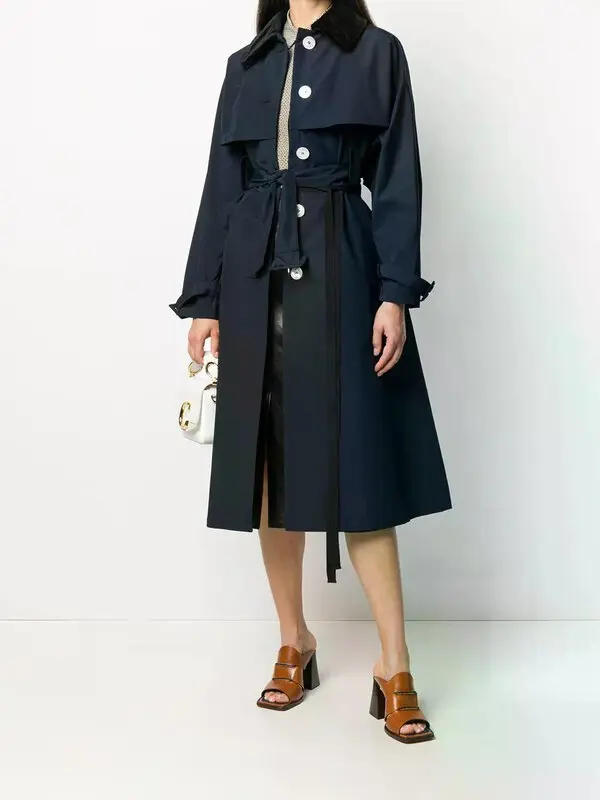 Prada Single-breasted Belted Trench Coat