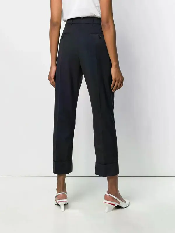 Prada Cropped Tailored Trousers - Blue