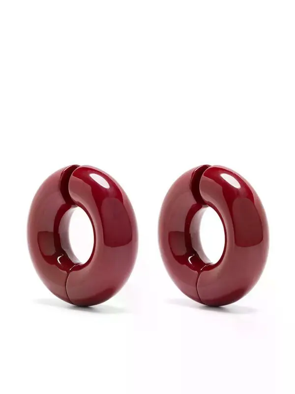 UNCOMMON MATTERS Large Stratus Hoops Earrings - Red