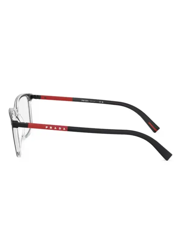 Prada Logo-print Square Frame Glasses - Black