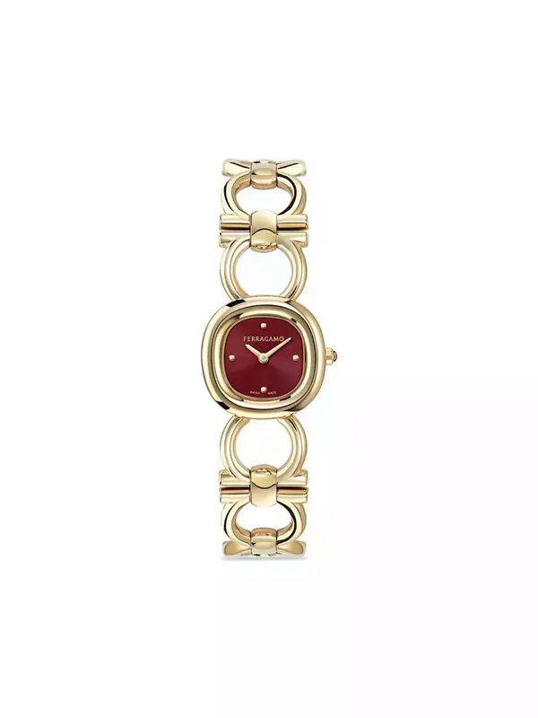 FERRAGAMO Double Gancini 25mm Watch - Red