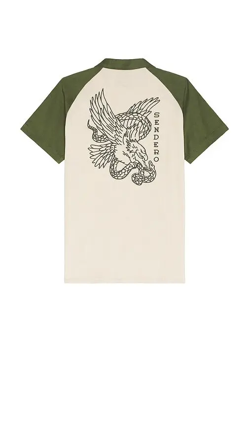 SENDERO PROVISIONS CO. Saloon Raglan Shirt In Cream,green - Aguila