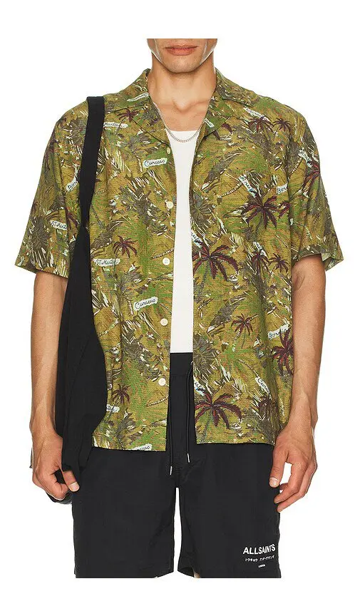 ALLSAINTS Liner Button Down Shirt In Army