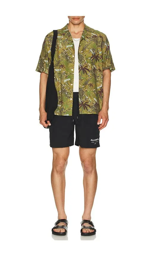 ALLSAINTS Liner Button Down Shirt In Army