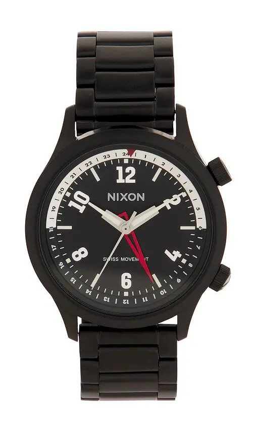 Nixon Drifter Gmt Watch - Super Black & Black Sunray