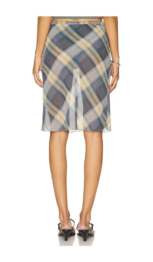 Lioness Midi Skirt - Blue Check