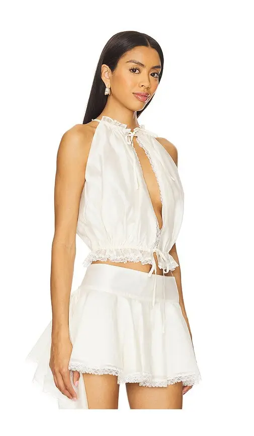 LOVERS AND FRIENDS Annecy Halter Top With Lace Trim