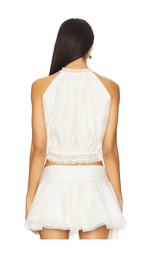 LOVERS AND FRIENDS Annecy Halter Top With Lace Trim