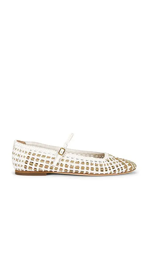 Veronica Beard Ellie Woven Flat - Coconut & Sand
