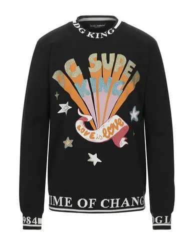 Dolce & Gabbana Sweatshirt In Cotton, Silk And Elastane - Black