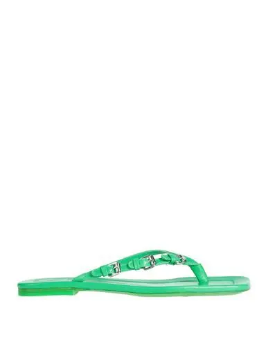 By Far Leather Thong Sandals With Appliqués - Green