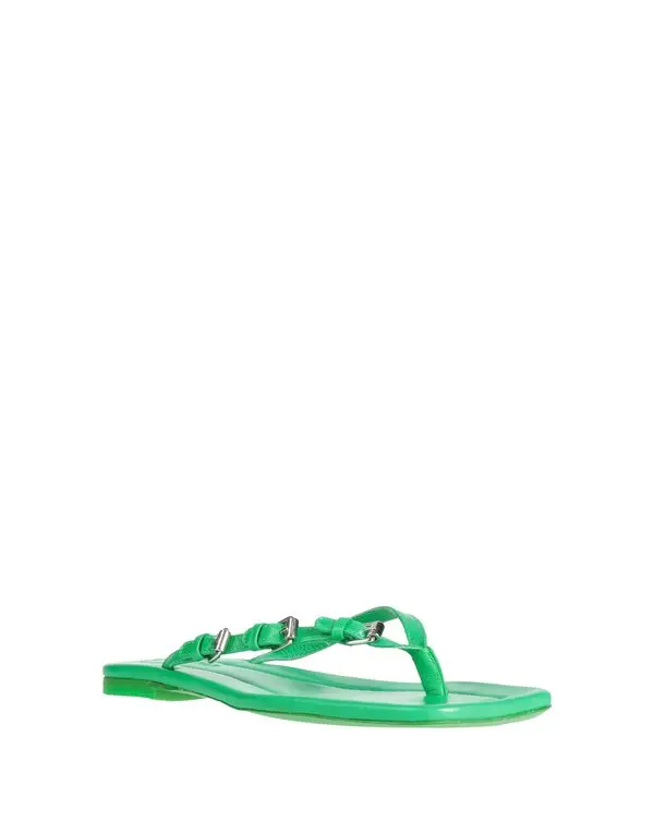 By Far Leather Thong Sandals With Appliqués