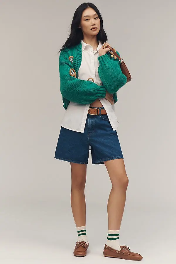 REFORMATION Raye Mid-rise Relaxed Denim Shorts - Cleary