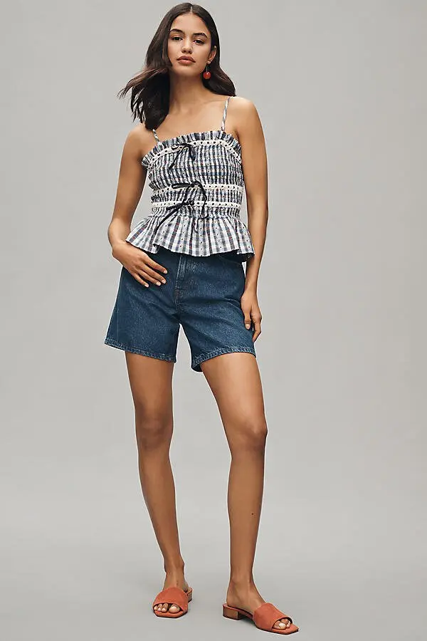 REFORMATION Raye Mid-rise Relaxed Denim Shorts - Cleary